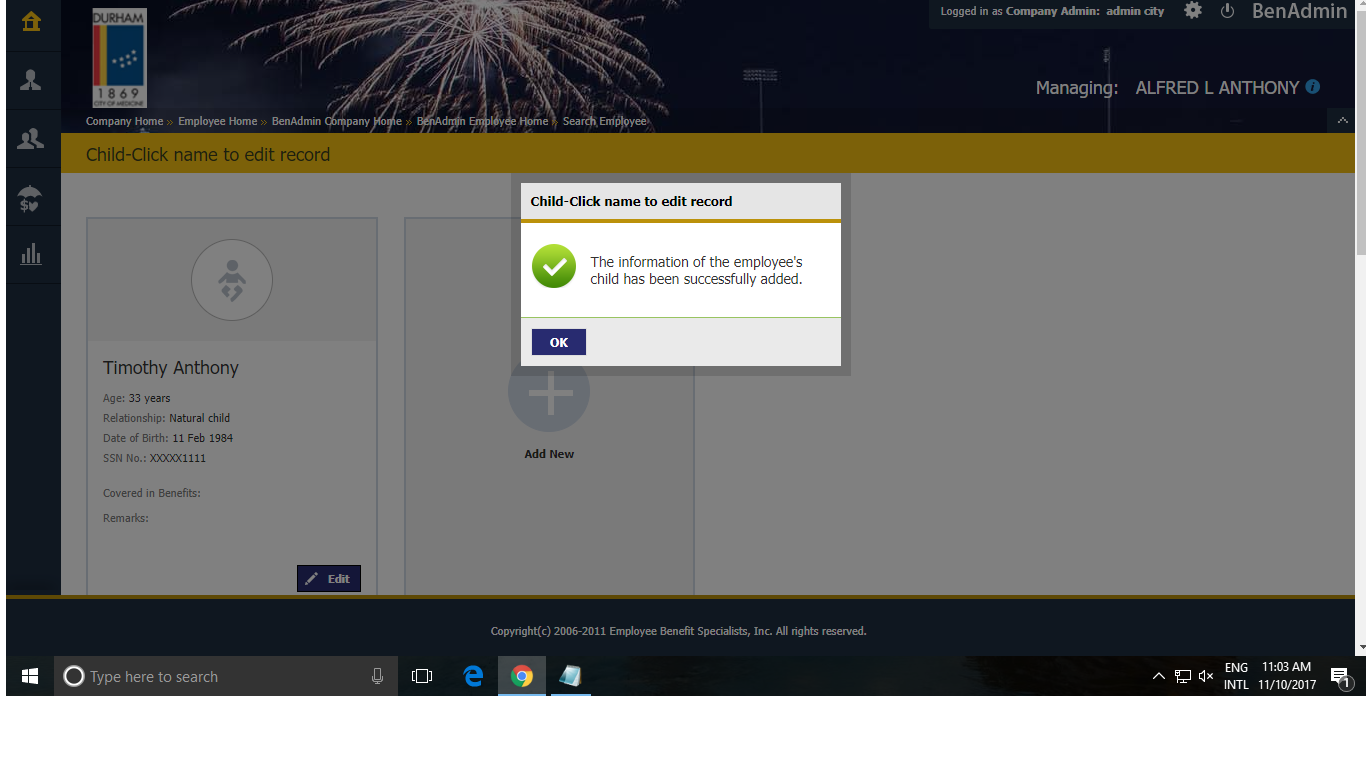[WT-11880] Valiant - Duplicate Dependent Child Records - Workterra Jira